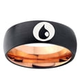 Magic Gathe 8MM Matte Dome Black And Rose Gold Tungsten Promised Ring ...