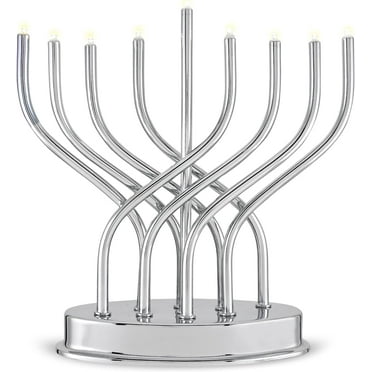 Traditional Hanukkah Electric Menorah Low Voltage Hanukkiah with LED ...