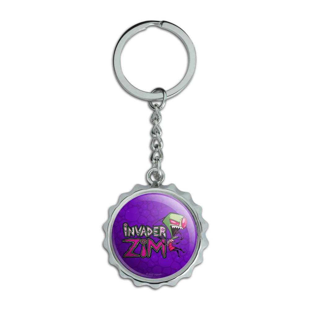 Invader Zim Keychain Chrome Plated Metal Pop Cap Bottle Opener ...