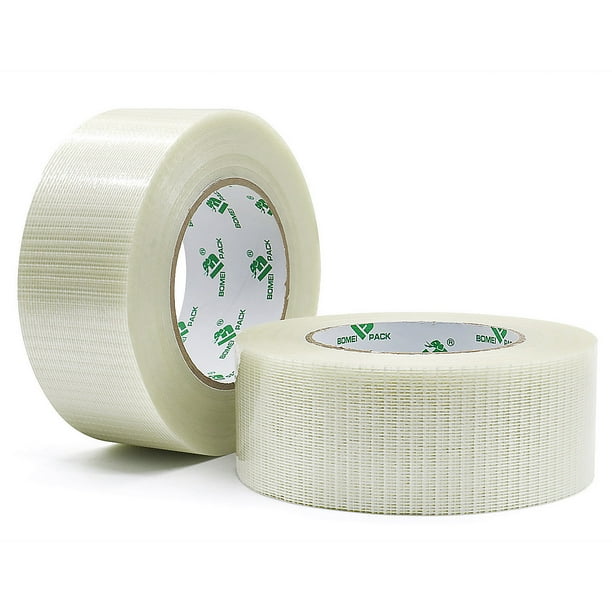 Clear Bi-Directional Reinforced Filament Strapping Tape, 2 Pack 6.7 mil ...
