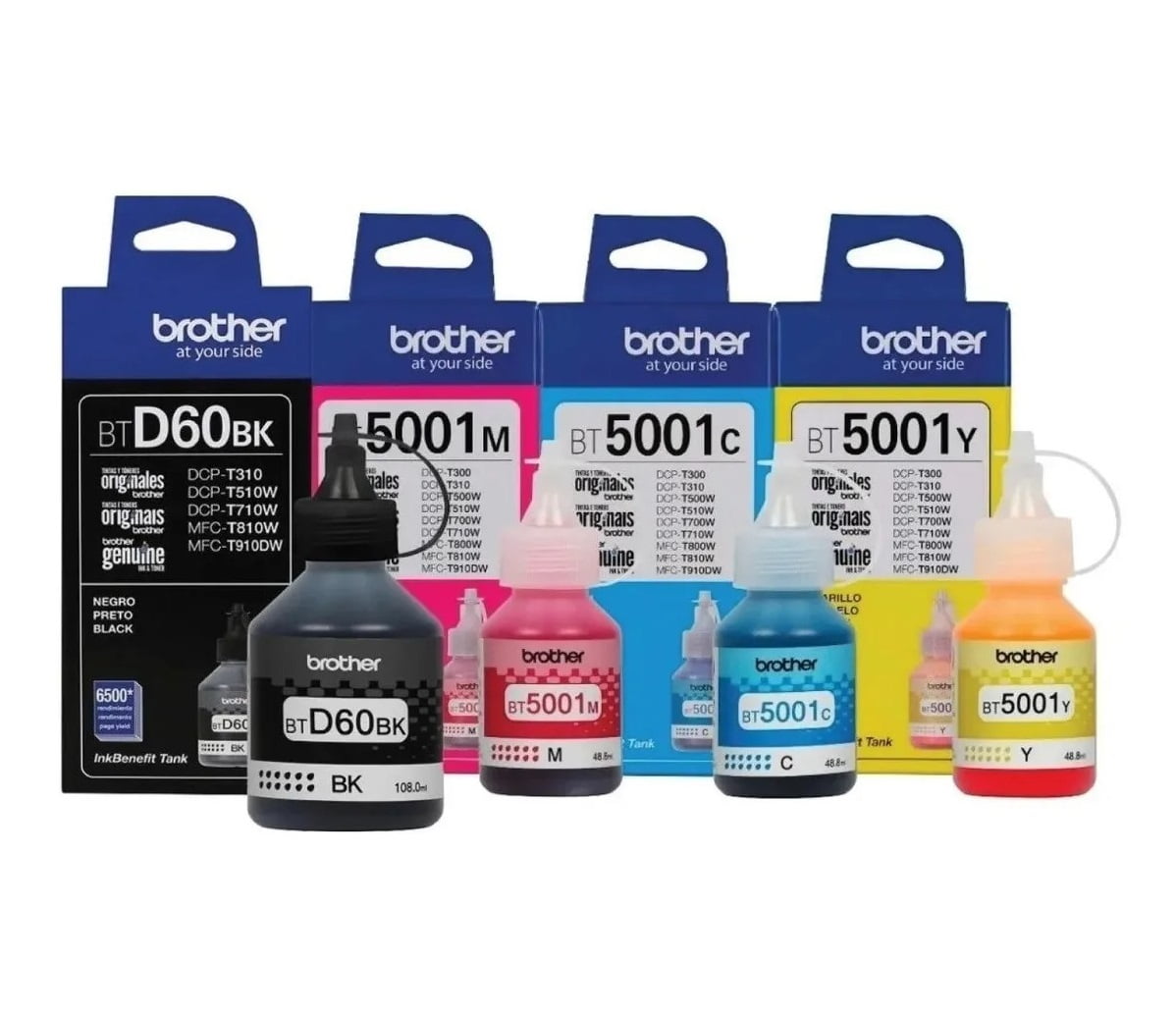 KIT DE 4 TINTAS Brother BTD60BK NEGRO BT5001 CYAN MAGENTA AMARILLO PARA ...