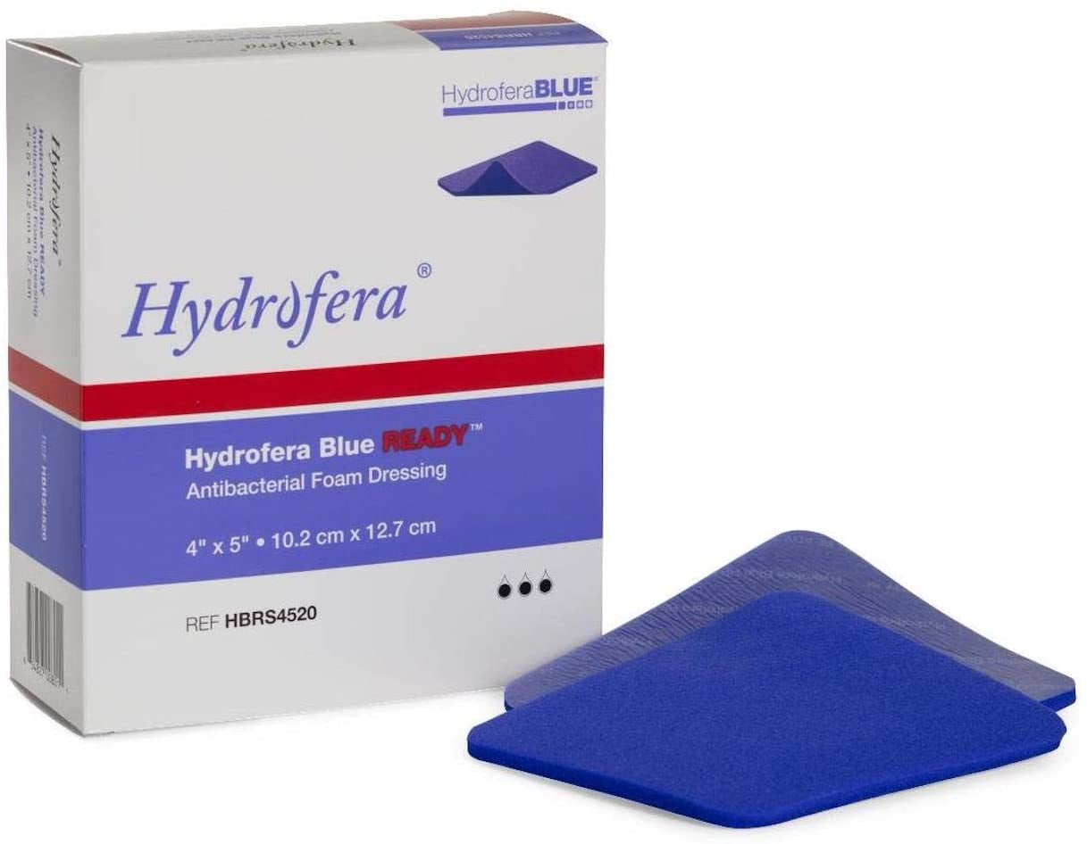 Hydrofera HBRS4520 Blue RDY Antibacterial Foam Dressing - Box of 10 ...