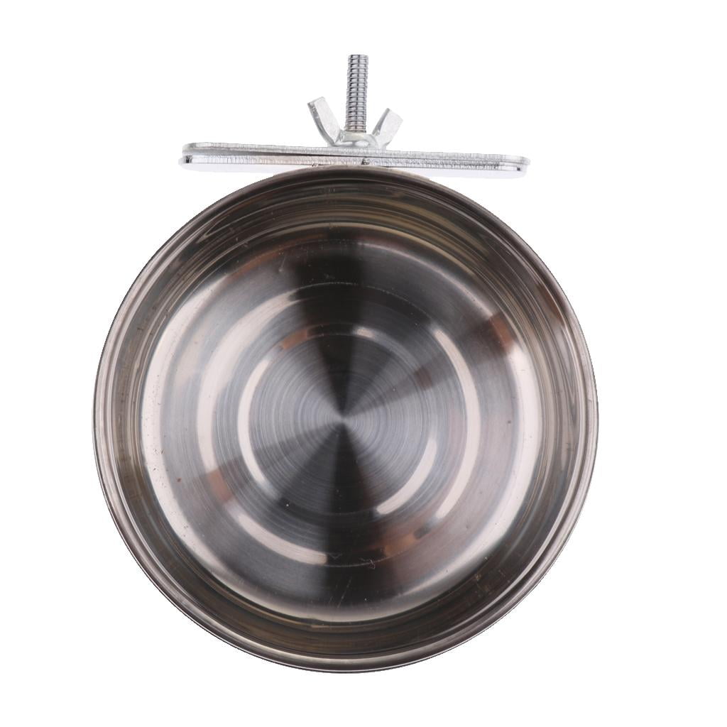 Pet Supplies Bird Feeding Cup Cage Hanging Bowl Stainless Steel Perch ...