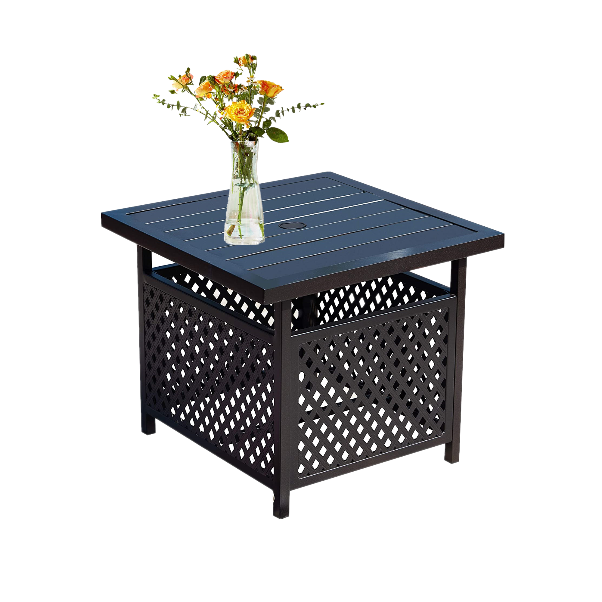 Sophia & William Patio Square E-coated Black Metal Side Table - Walmart.com