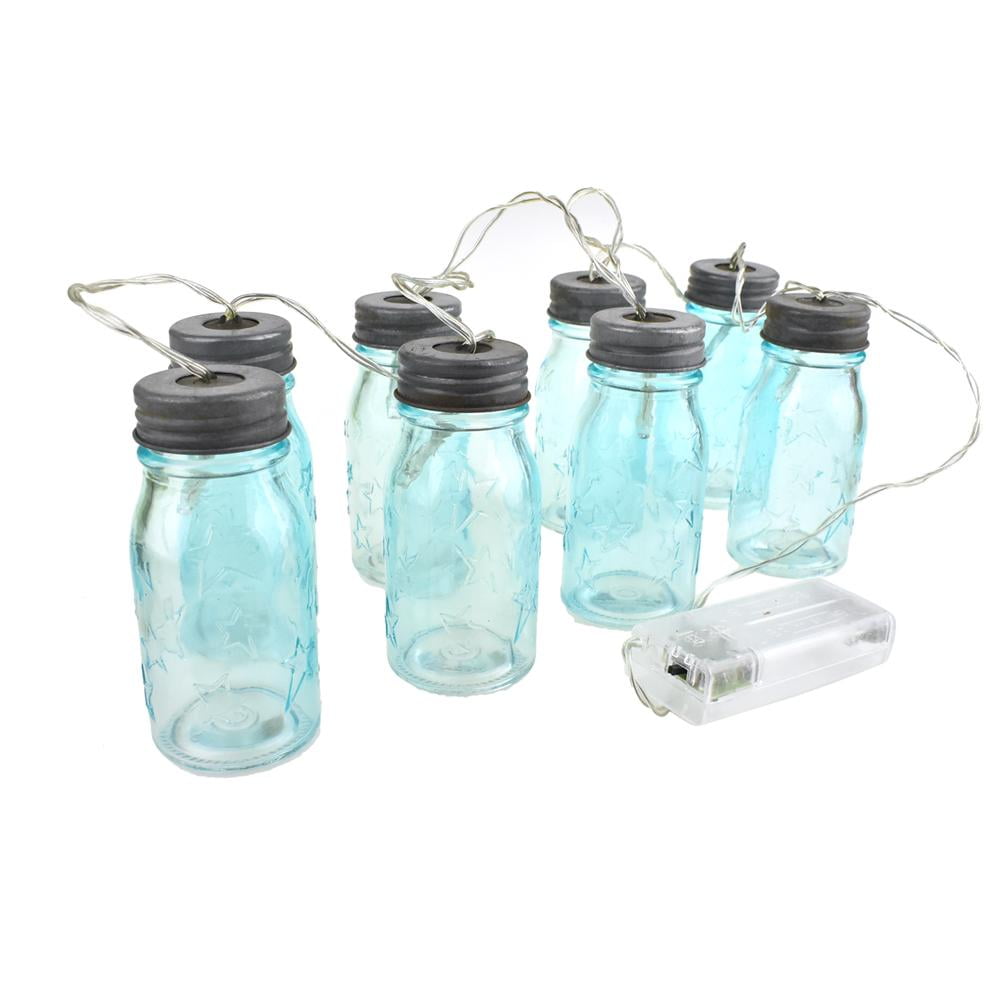 Mini Starry Glass Mason Jar Strand Lights, Antique Blue - Walmart.com