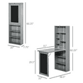 HOMCOM Wall Mounted Table Foldable Desk With Blackboard And Side Shelf ...
