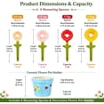Ceramic Measuring Spoon Set with Flower Pot Holder, 5-Piece Cute Baking ...
