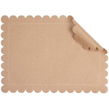 Paper Placemats for Dining Table - Disposable Scalloped Edges Color ...