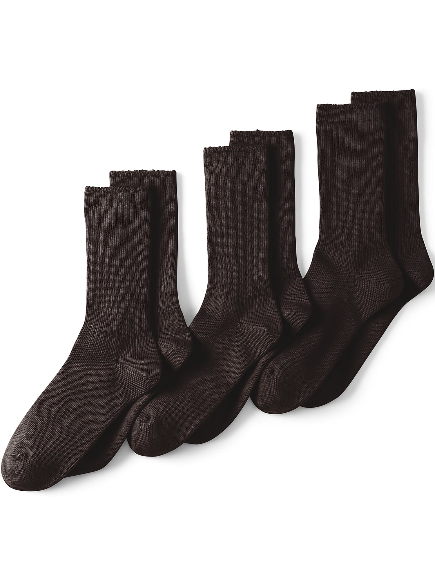 Lands' End Men's Seamless Toe Cotton Crew Socks (3-pack) - Walmart.com