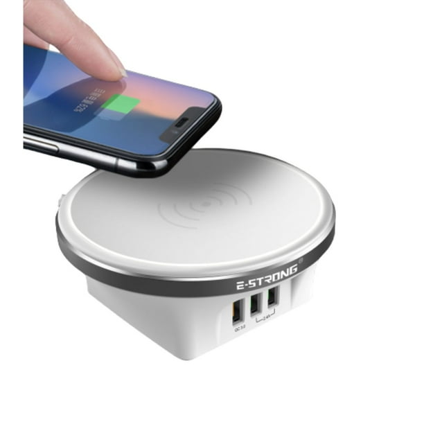 Cargador Magnético Tecnología Qi 3 Puertos USB para Carga Carga Rápida ...