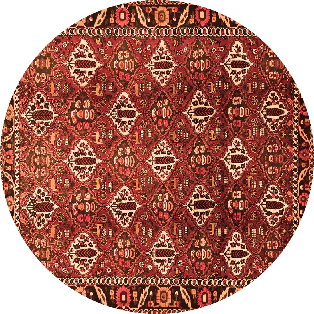 Ahgly Company Indoor Round Persian Orange Traditional Area Rugs, 6 ...