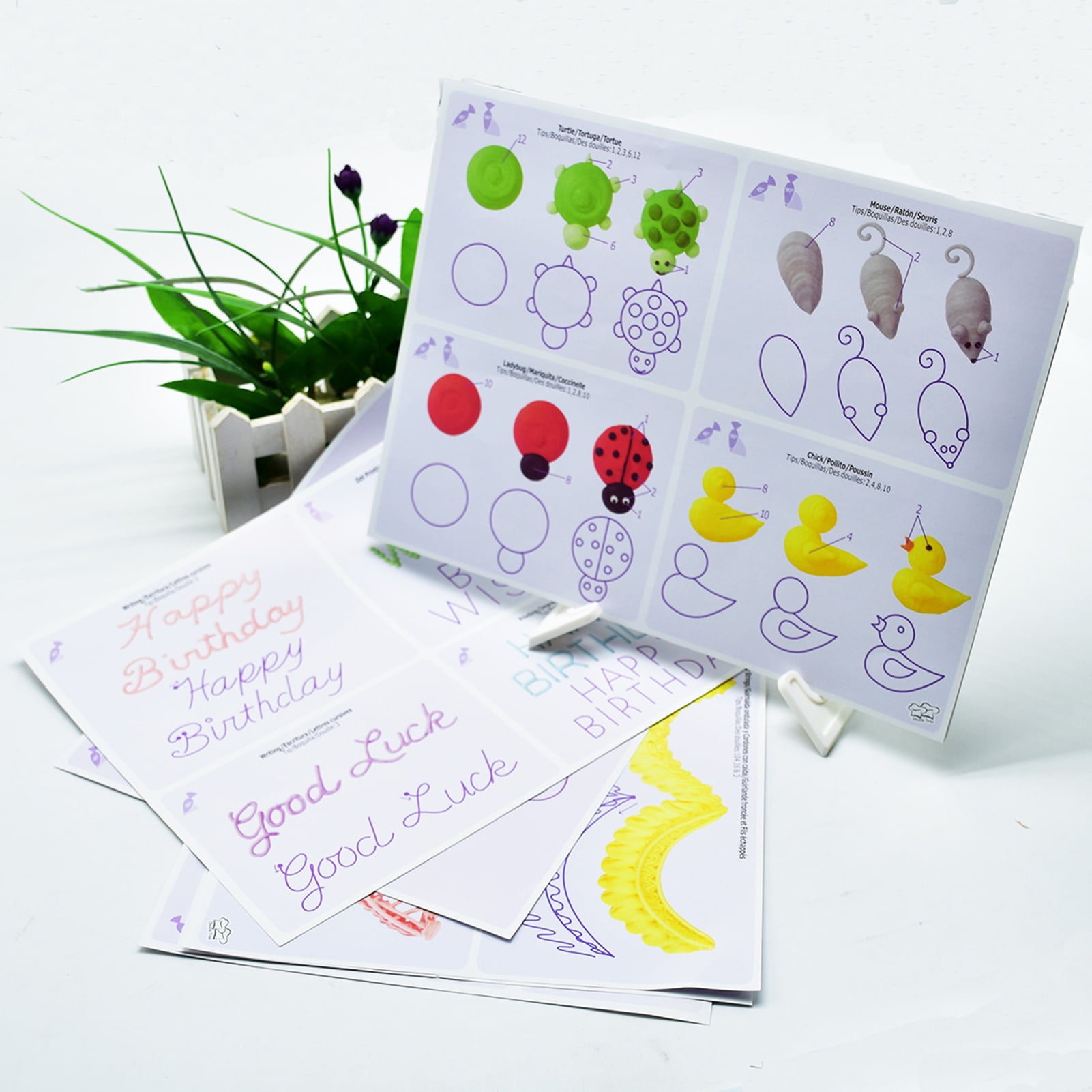 Dream Lifestyle 27Pcs/Set Deluxe Practice Board, Icing Piping Nozzles ...