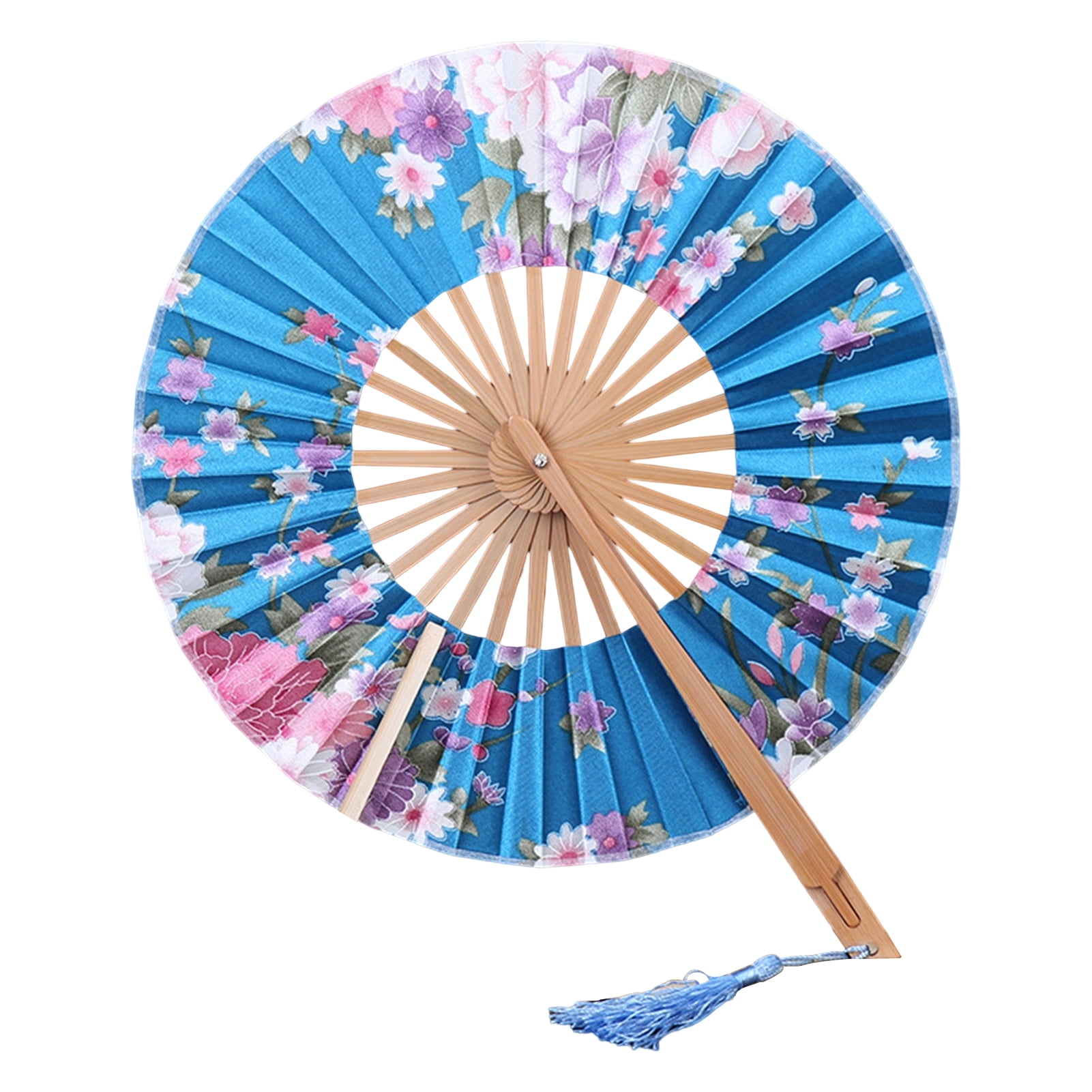 Farfi Ancient Classic Hand Fan with Tassel Dress Up Costume Bamboo ...
