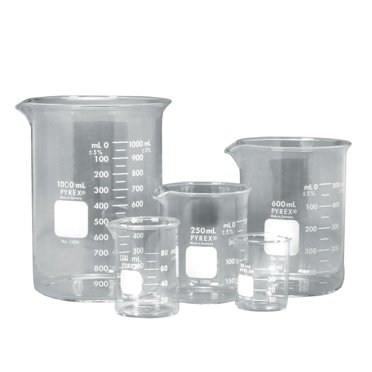Pyrex 574090 Griffin Low Form Corning Beaker Set - Assorted Size - Set ...