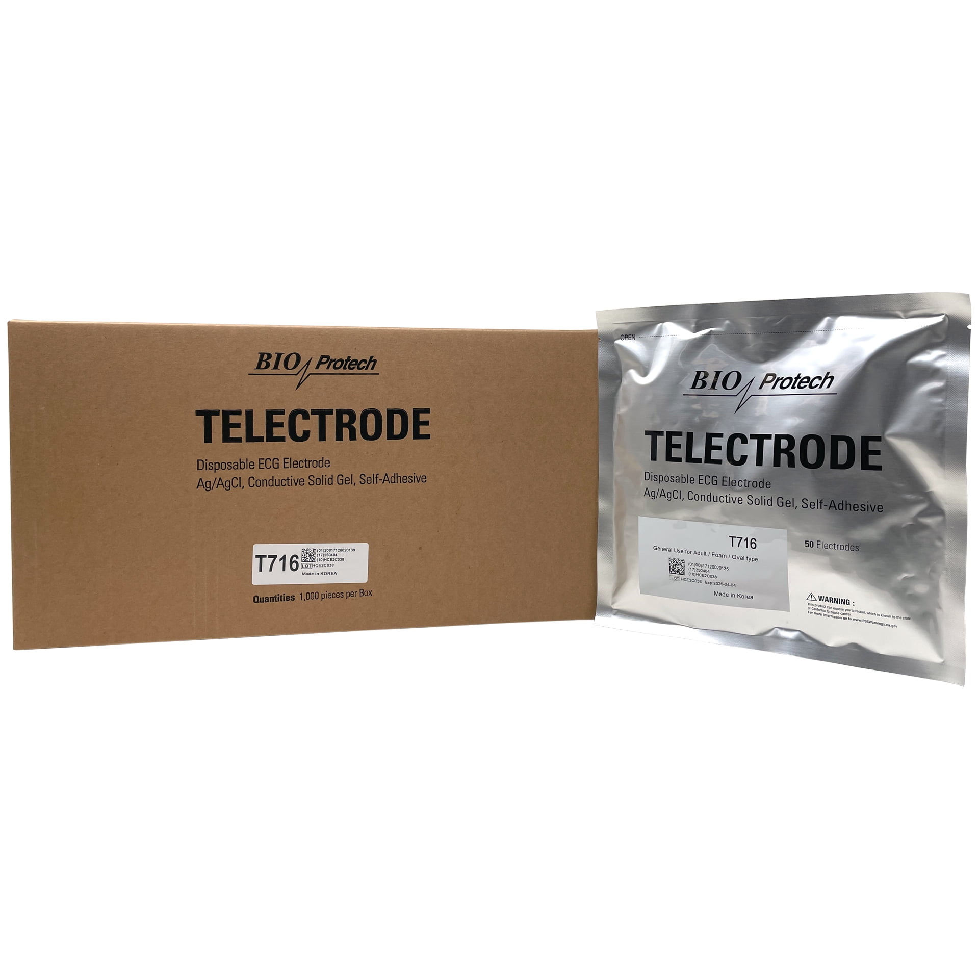 Bio-Protech Telectrode Disposable ECG Snap Electrode Monitoring Non ...