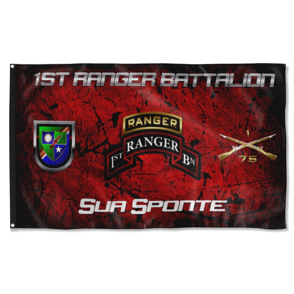 Cayyon 1st Ranger Battalion Tabbed Sua Sponte Flag 3x5Feet Military ...