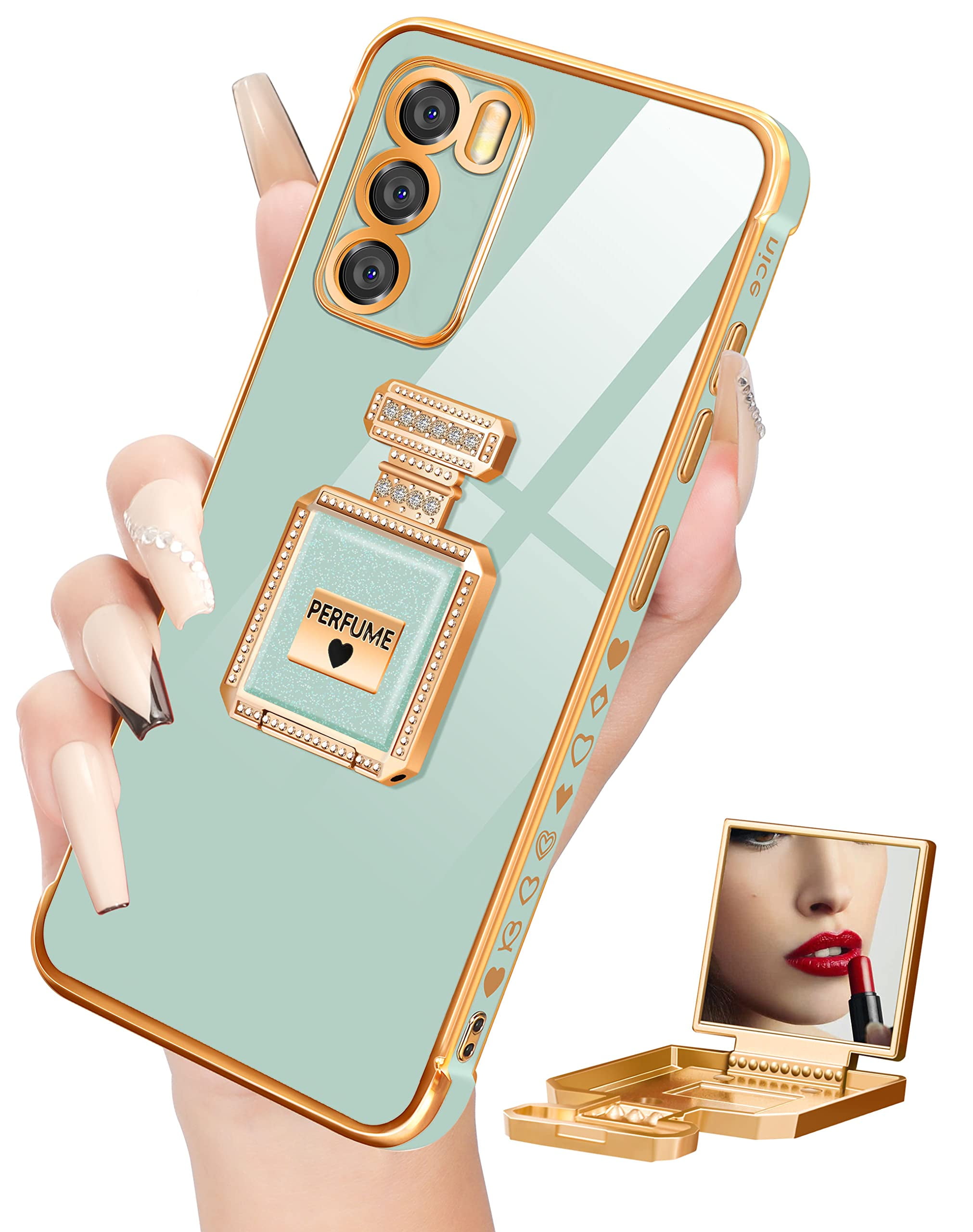 for Moto G Stylus 5G 2022 Case with Metal Perfume Bottle Mirror Stand ...
