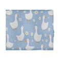 Blue Lily Floret Pattern Door Curtain Sheer Privacy Light Filtering ...