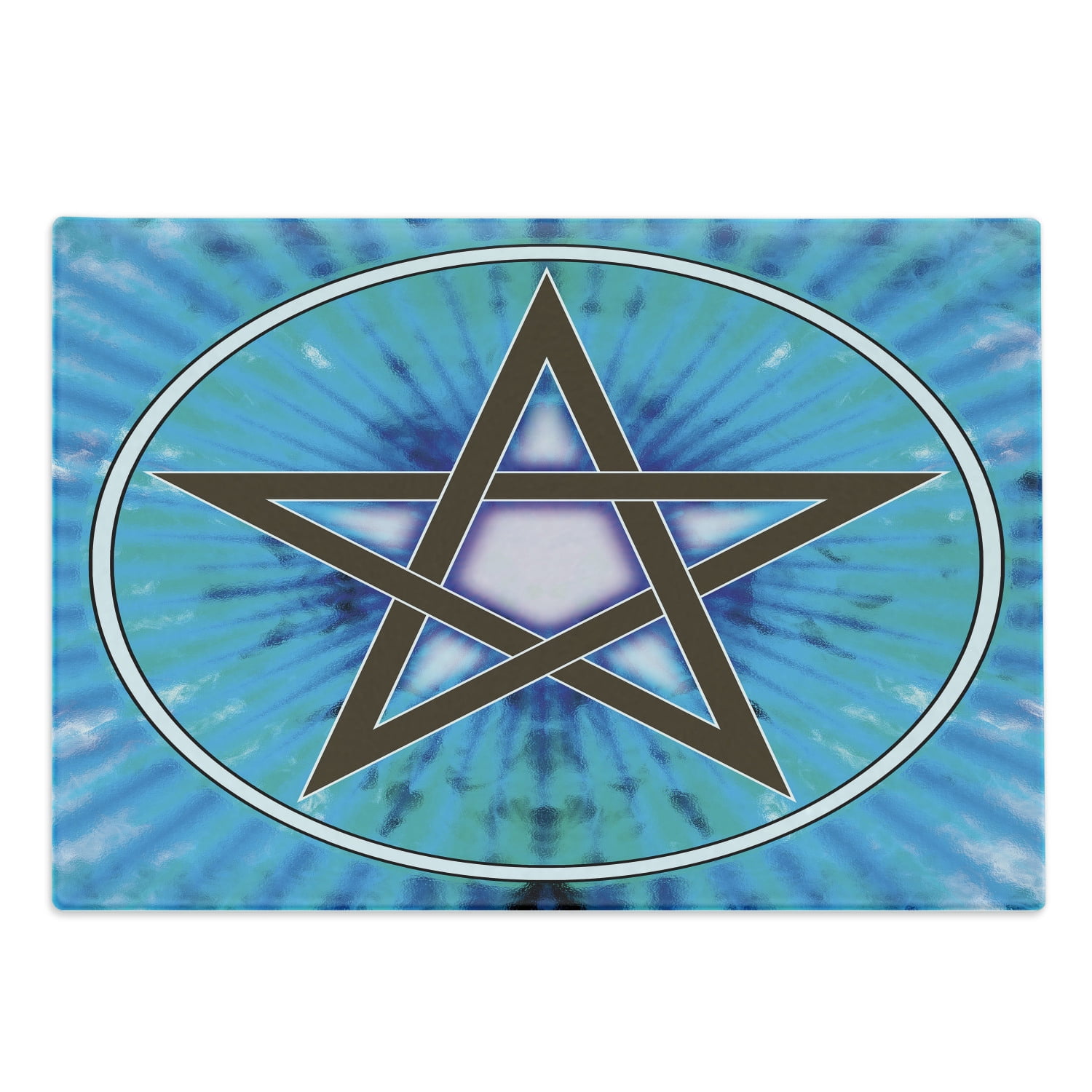 Pentacle Cutting Board, Interlaced Pentagram Star Framed by Circular ...