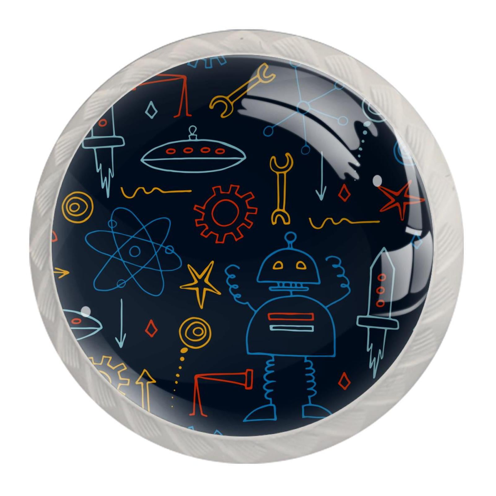 4 Pcs Space Aliens Knobs for Kitchen Cabinet Cupboard Dresser Bookcase ...