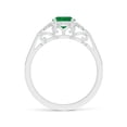 2wist Designs 925 Sterling Silver Round Emerald Green Halo Floral Leaf ...