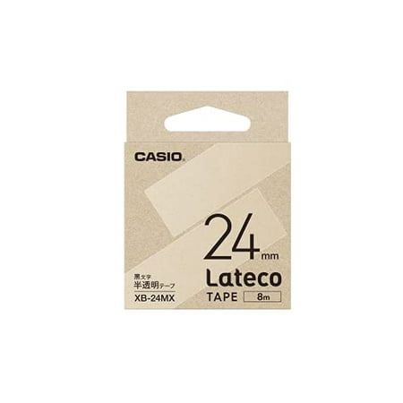 Casio Label Writer Lateco Refill Tape Translucent Black Letters 24mm XB ...