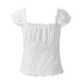 CONZONE T Shirts For Women Ruffle Neck Sleeveless Lace Trim Womens ...