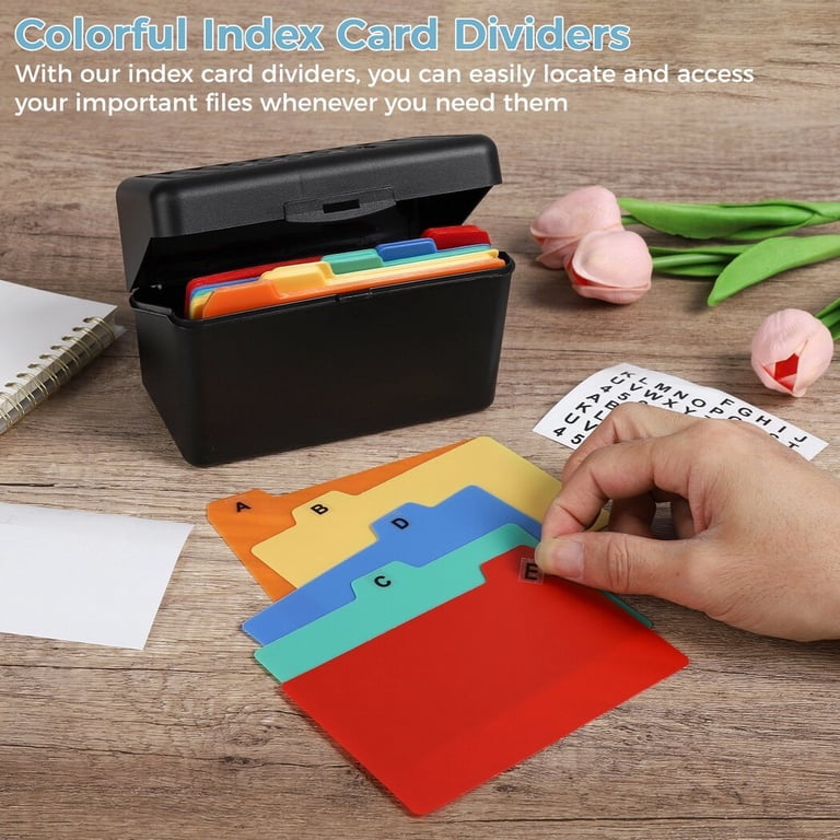 4x6 Index Card Box Dividers Organization Set 50-Pack 4x6 Index Card ...