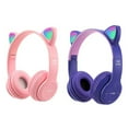 SOONHUA Kitty Gamer Kids Headphones, LED Lights Cat Ear Gaming Headset ...