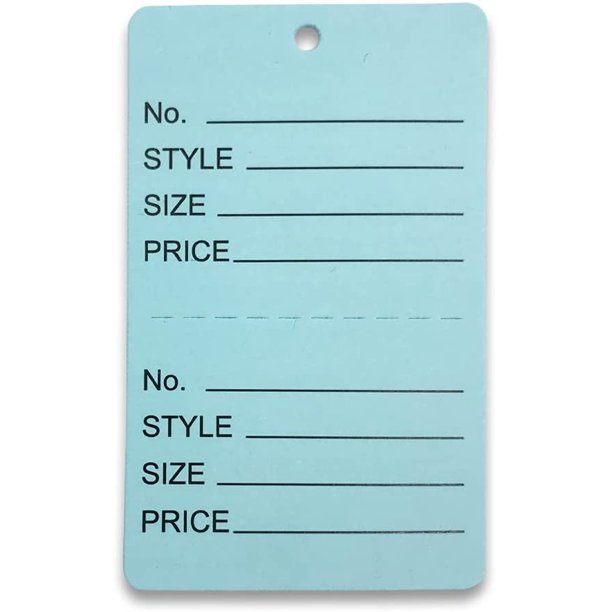 100 Qty Unstrung Light Blue Price Tags w/Perforated Stub - Walmart.com