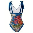 Beranmey Womens Tropical Print One Piece Swimsuit With Cover Up Beach