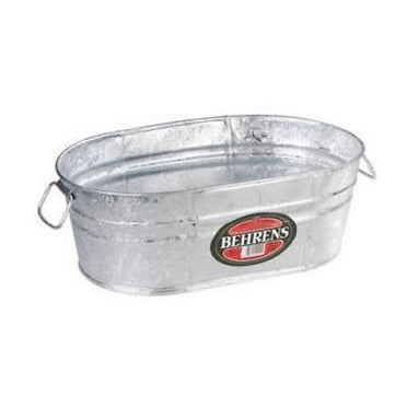 Behrens High Grade Steel 3GS 17 Gal Silver Galvanized Steel Round Tub ...