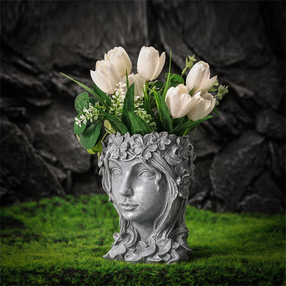 Lady Head Succulent or Cactus Planter Pot Beautiful Girl Flower Vase ...