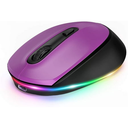 ZMLEVE Bluetooth Mouse, Ultra Quiet Rechargeable Light Up Wireless ...