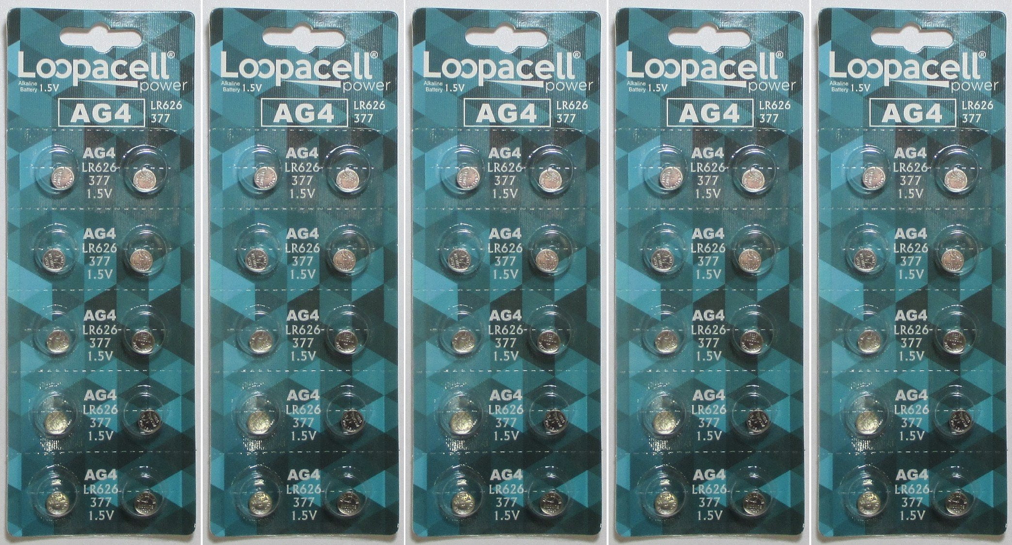 (50) Loopacell AG4 LR66 SR66 377 177 376 LR626 SR626 626A Battery ...