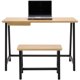 Calico Designs Homeroom Desk and Bench, Ashwood/Graphite - Walmart.com
