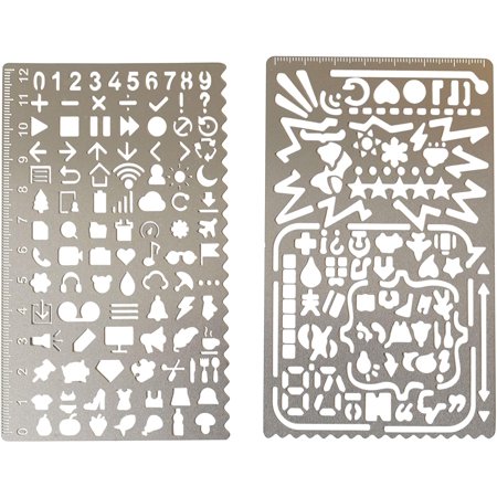 Pack of 3 Stainless Steel Drawing Ruler Painting Stencils Scale ...