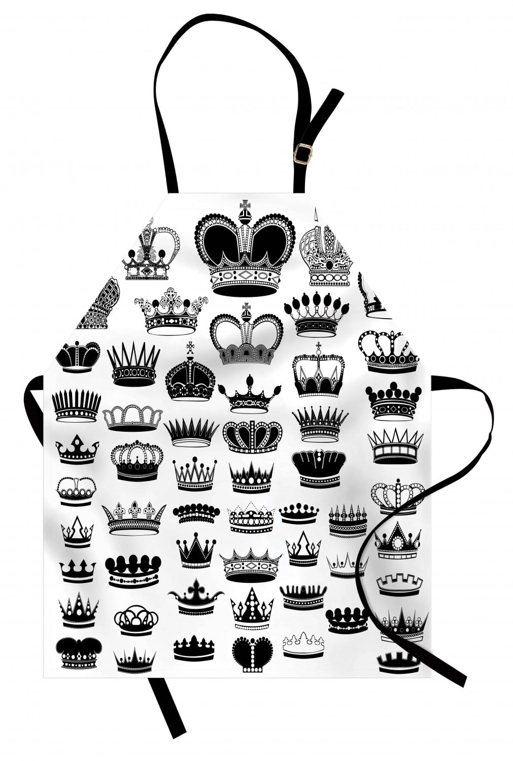Queen Apron Big Silhouette Crown Set Monarchy Imperial Ruler Icons ...