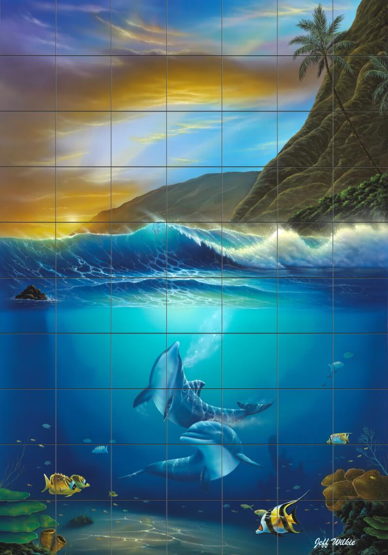 Tile Mural Bathroom Backsplash - Heavenly Moment-JW - by Jeff Wilkie ...