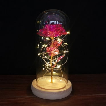 Willkey Rose Light Artificial Galaxy Rose Lamp with Butterfly and ...