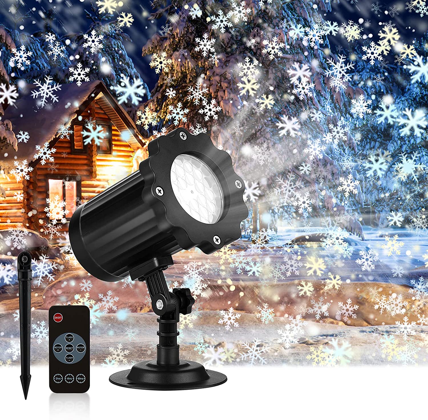 Christmas Projector Lights Outdoor, LED Christmas Snowflake Projector ...