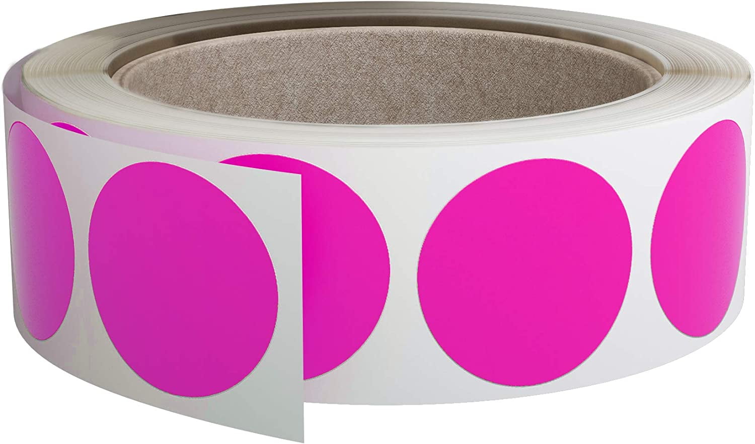 38mm 1.5 inch Neon Pink Sticker Dot Label with Permanent Adhesive- 600 ...