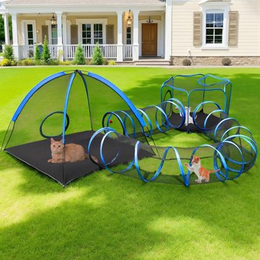Kittywalk Large Portable Outdoor Cat Enclosure, Foldable Fence, Green ...