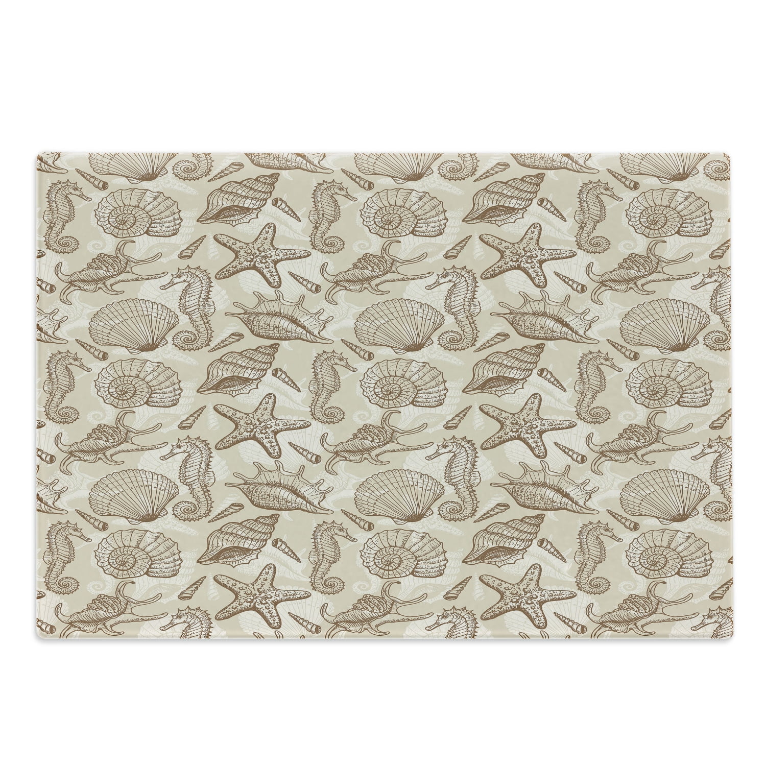 Sea Shells Cutting Board, Vintage Inspired Monochrome Seashell Pattern ...