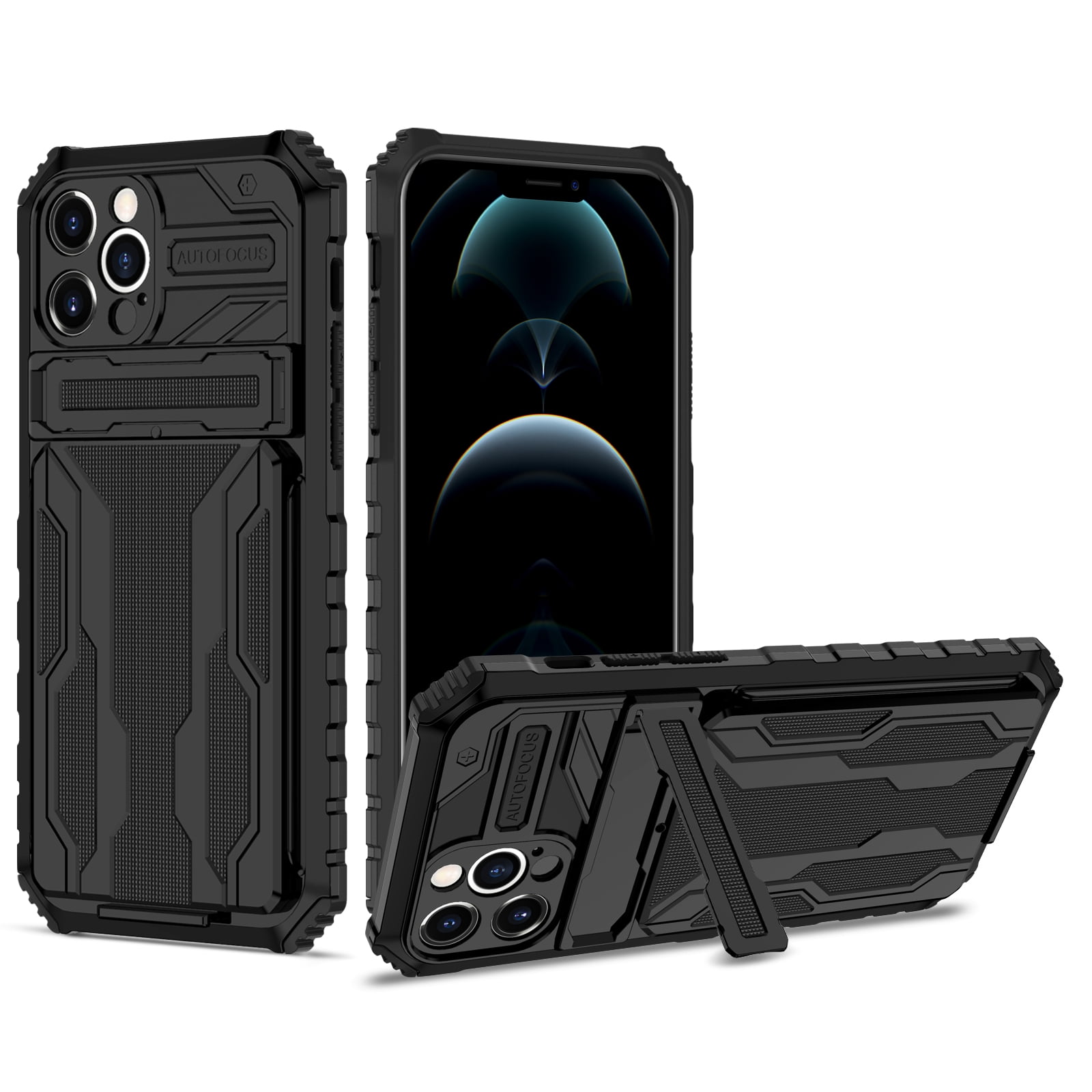 K-Lion for iPhone 13 Pro Max Armor Case, Heavy Duty Rugged PC Card Slot ...