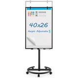 Costway Mobile Whiteboard 40'' x 26'' Height Adjustable Magnetic Dry ...