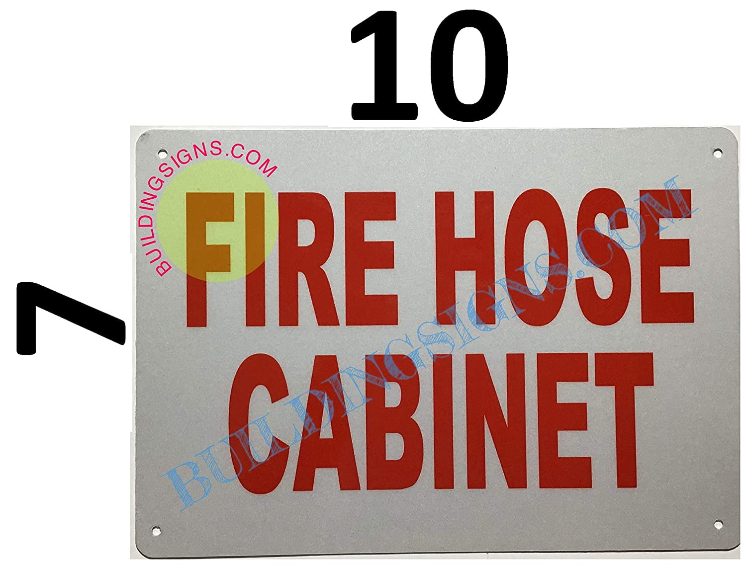 Fire Hose Cabinet Sign Reflective Aluminium Rust Free White Size 7x10 ...
