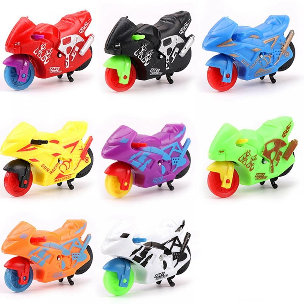 Pull Back Motorcycle Cartoon Motorcycle Toy Set Simulation Inertial ...