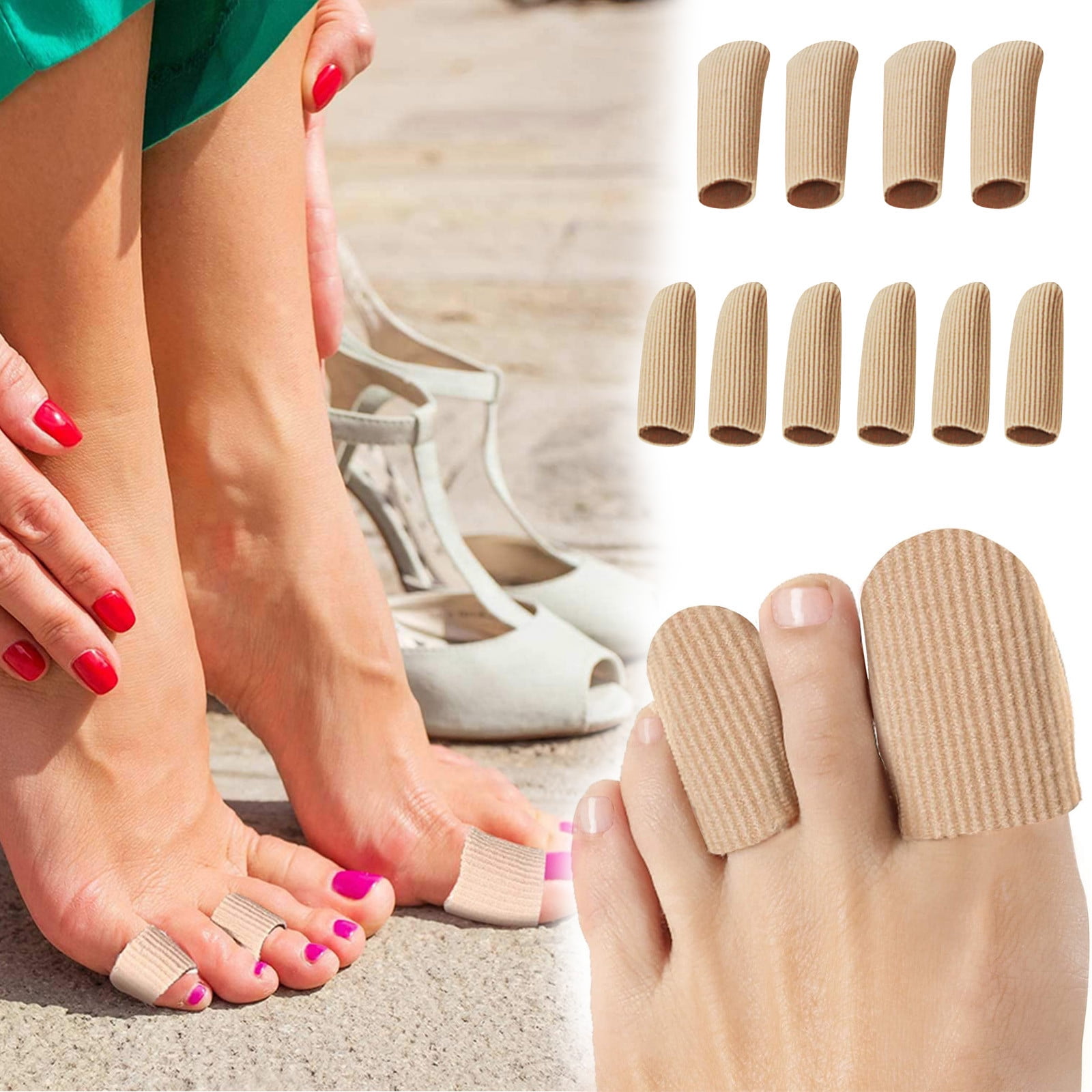 DHGDJGIN 10 Pack Toe Caps Closed Toe Fabric Sleeve Protectors With Gel ...