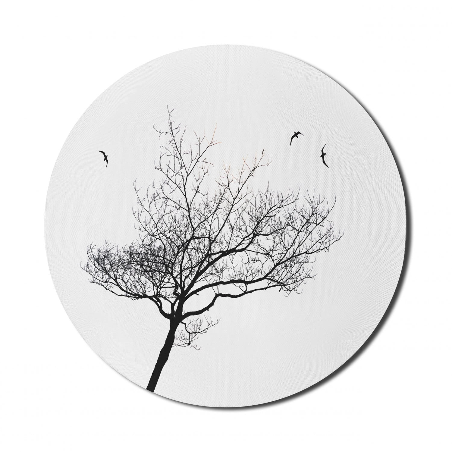 Black and White Mouse Pad for Computers, Silhouette of a Tree and ...
